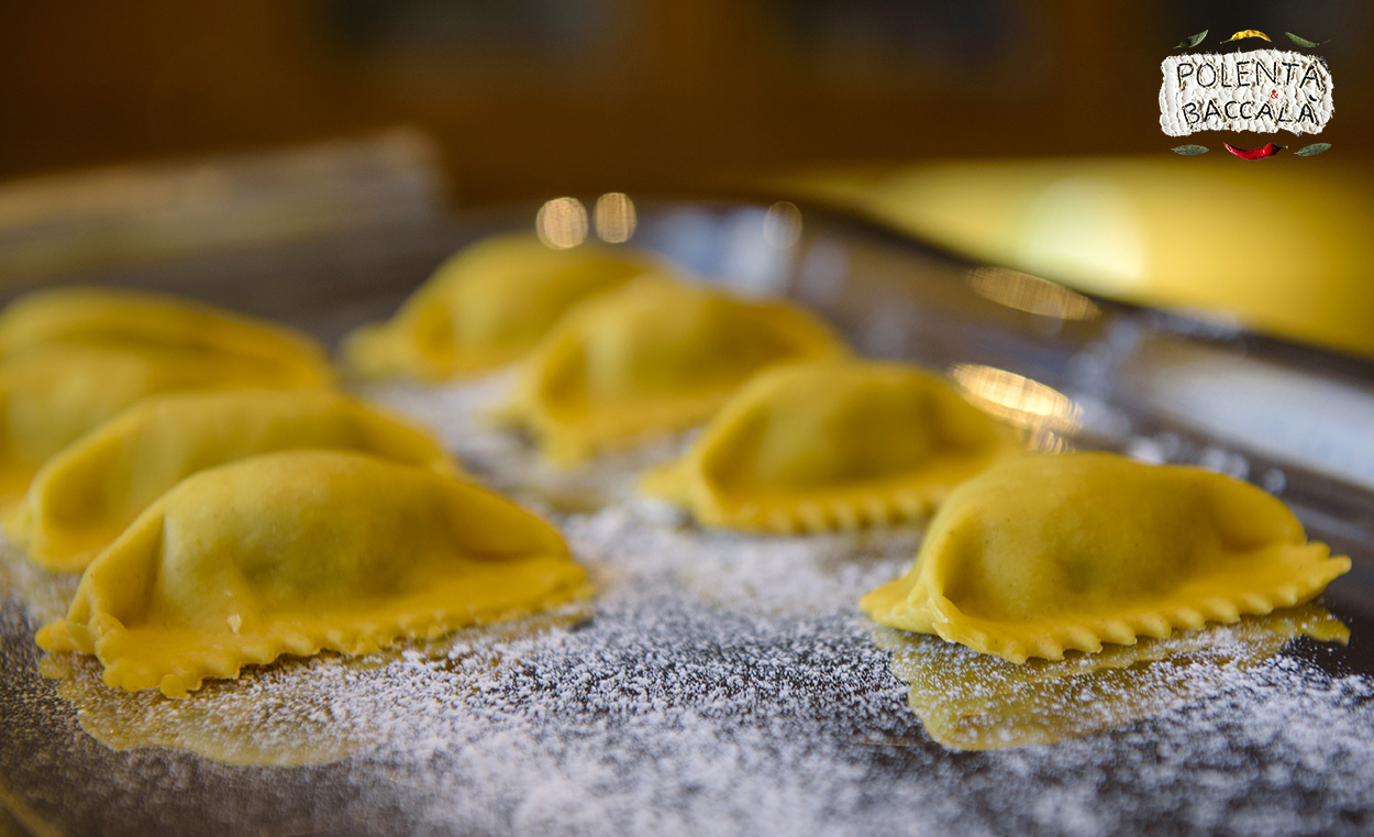 Agnolotti al Brasato – Pasta Filled with Braised Beef – Polenta & Baccalá
