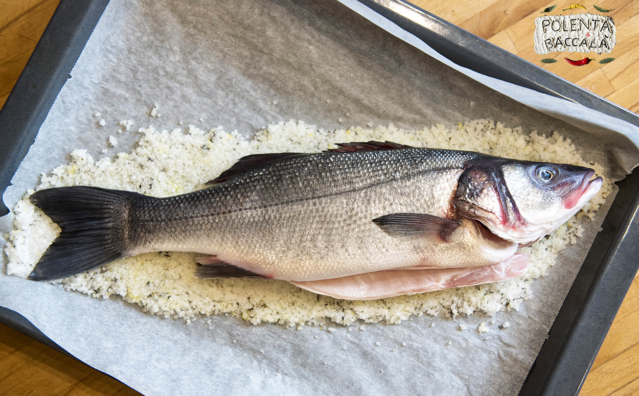 Branzino al Sale – Sea Bass in Salt Crust – Polenta & Baccalá