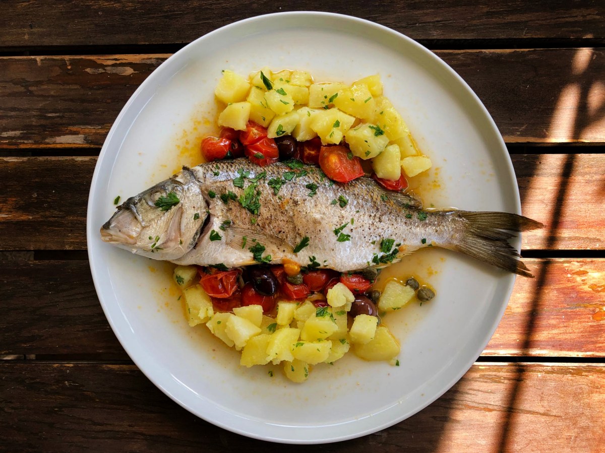 Mormore All’Acqua Pazza – Poached Sea Fish – Polenta & Baccalá