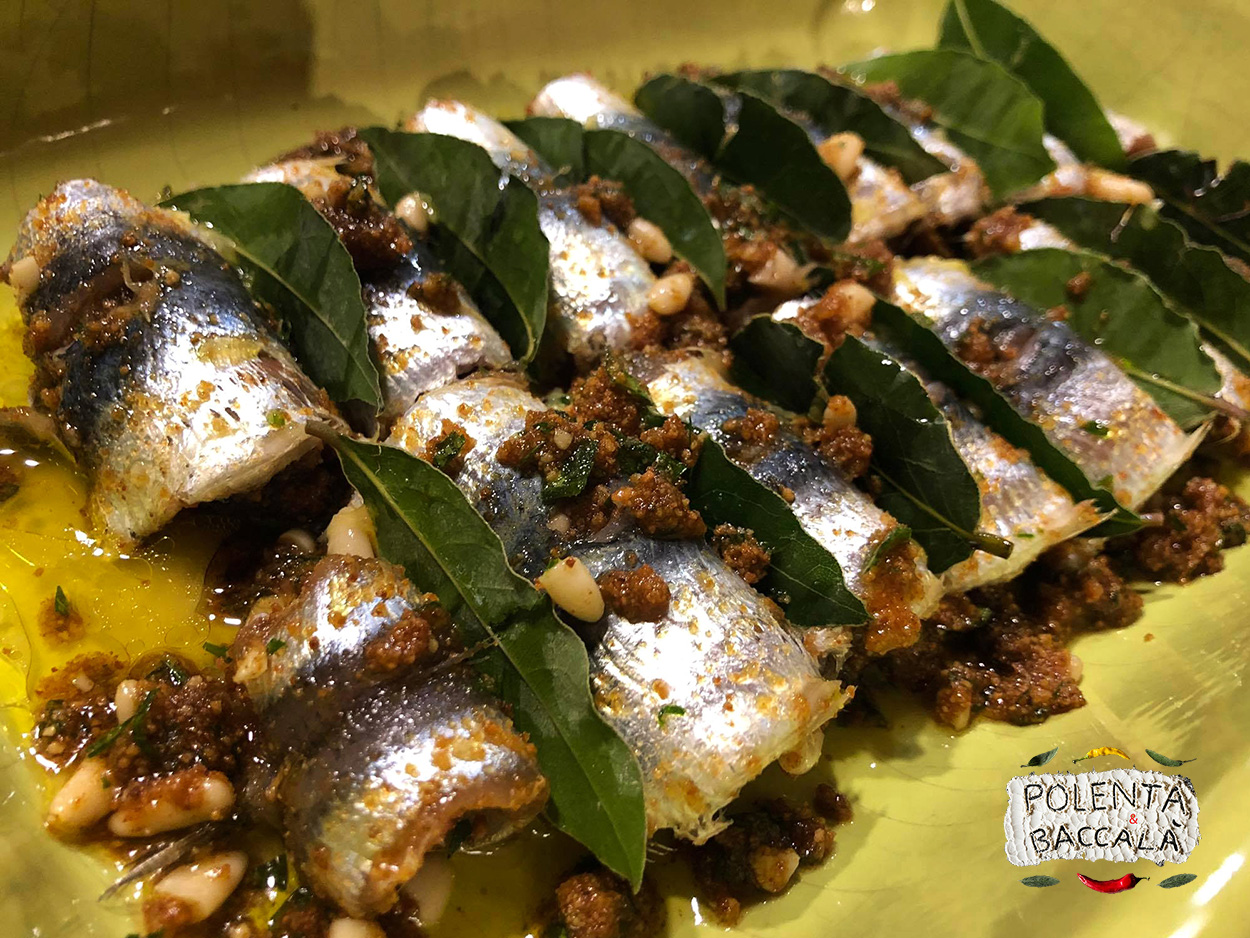 Sarde a Beccafico – Palermitan Stuffed Sardines – Polenta & Baccalá
